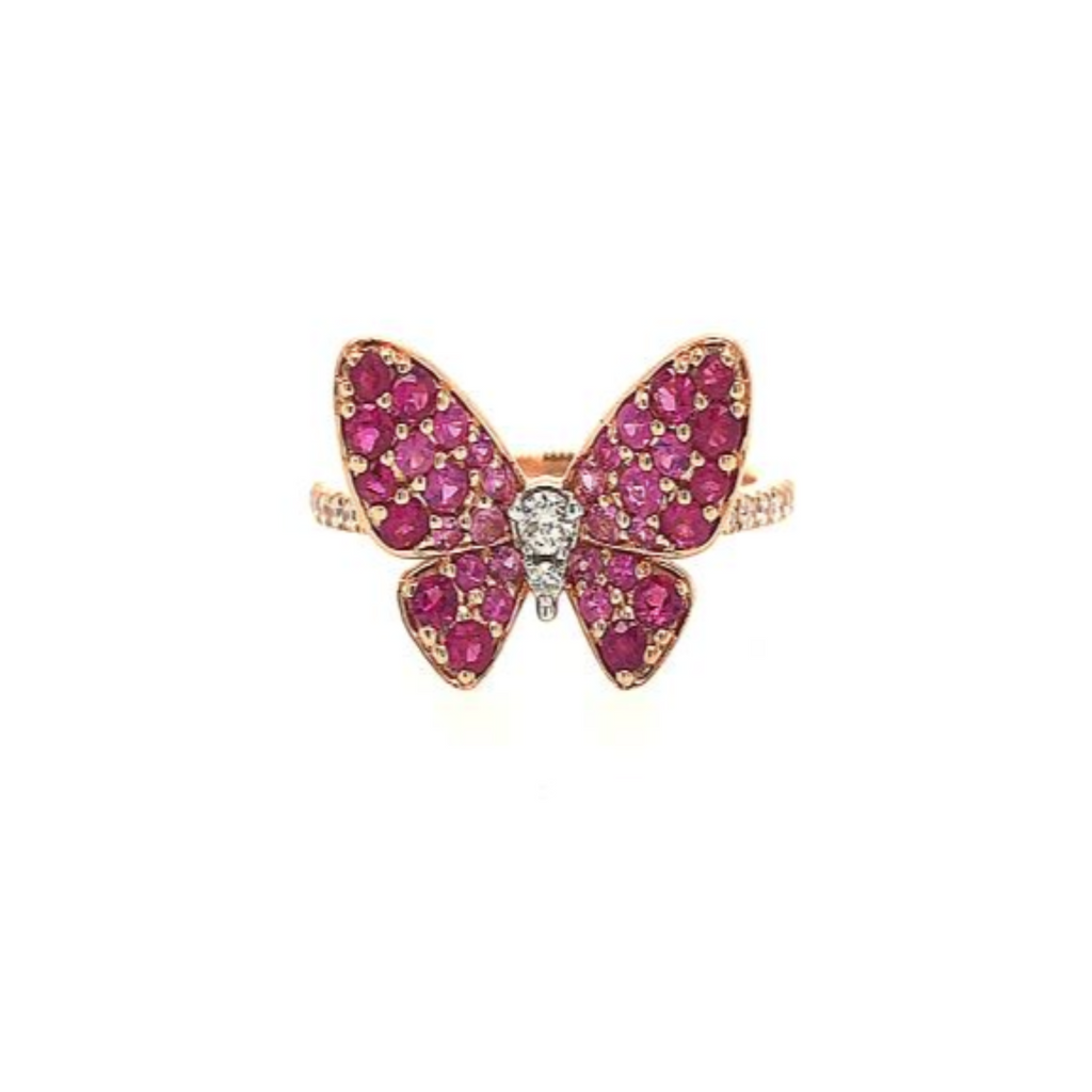 Pink Sapphire Butterfly Ring – VVS1S